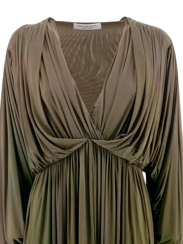 Philosophy Di Lorenzo Serafini Draped V-neck Maxi Dress