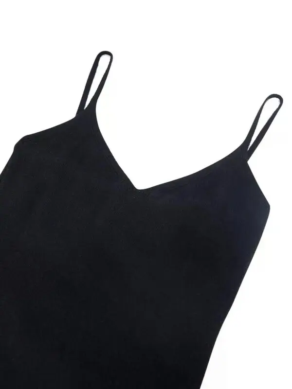 PAULA Kali Spaghetti-strap Ribbed Top - Black