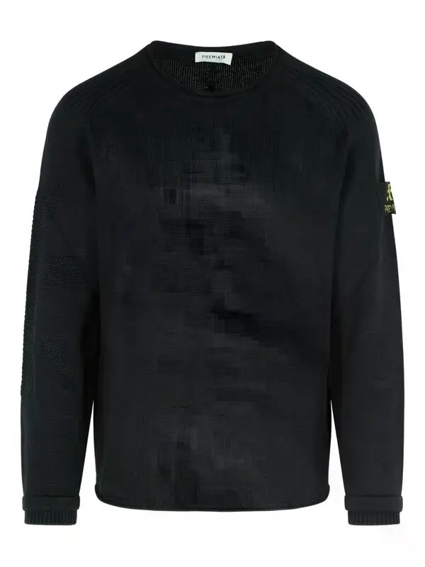 Premiata Logo-patch Crew-neck Sweater - Black
