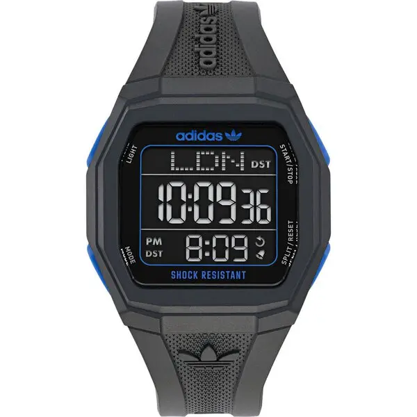 Adidas Tech 1 Gmt Silicone Strap Watch - Black