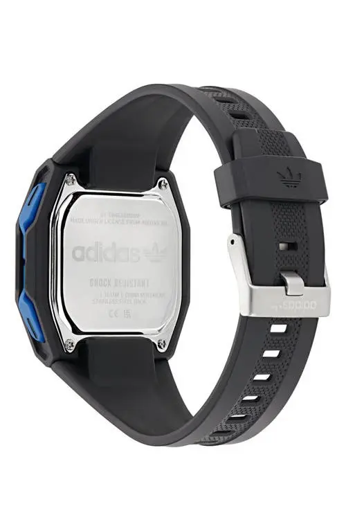 Adidas Tech 1 Gmt Silicone Strap Watch - Black