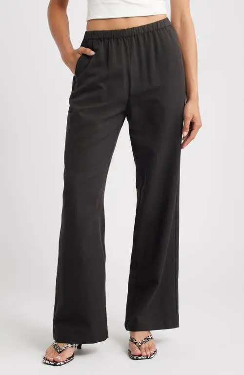 ARTLESS FOREVER Drew Cotton Blend Wide Leg Pants - Black