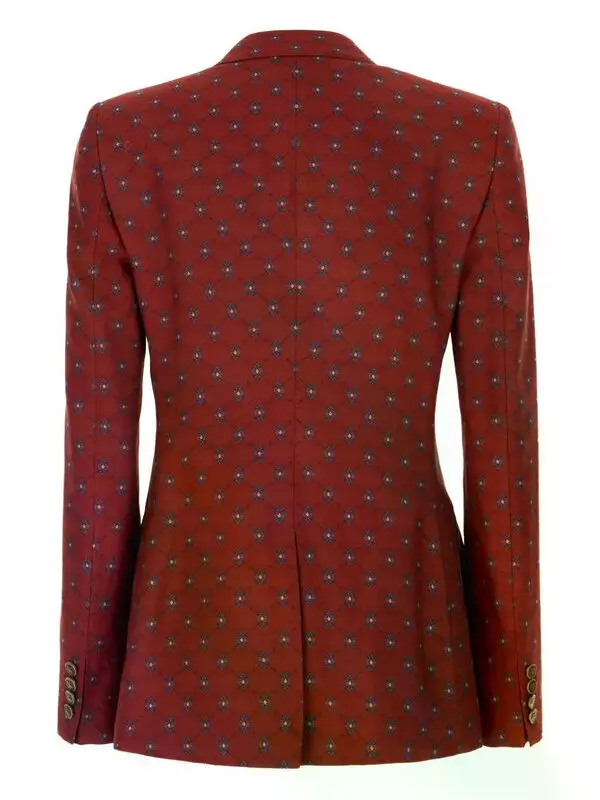 Etro Geometric-pattern Double-breasted Blazer - Red