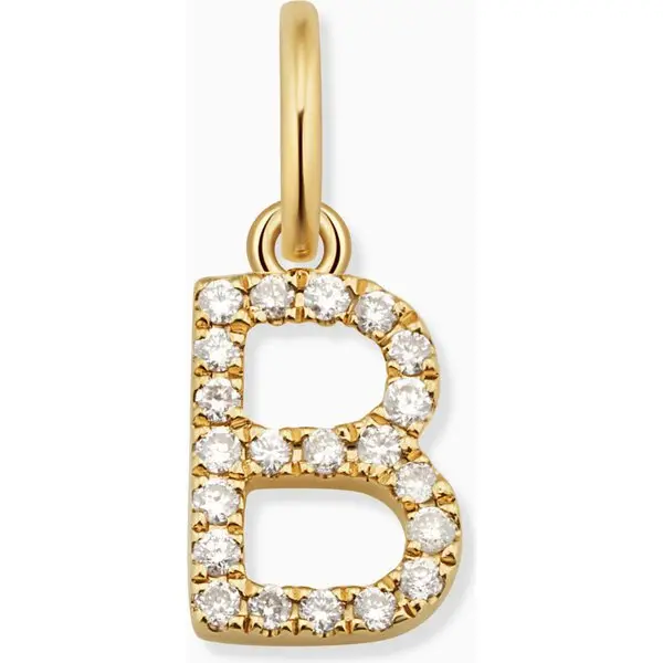 ORADINA 14k Gold Diamond Letter Pendant Charm - Yellow Gold - B
