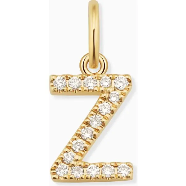 ORADINA 14k Gold Diamond Letter Pendant Charm - Yellow Gold - Z