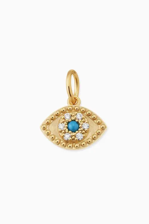 ORADINA 14k Evil Eye Charm Pendant - Yellow Gold