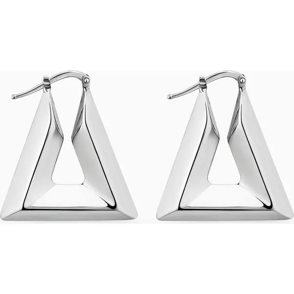 ORADINA Sterling Peak Hoop Earrings - Silver