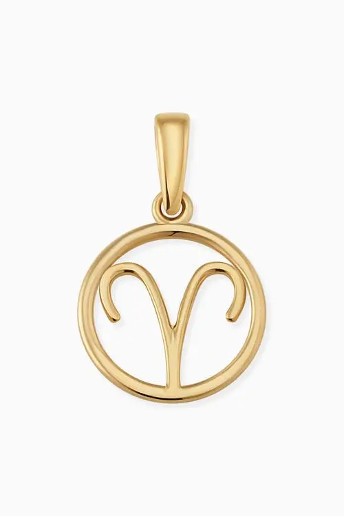 ORADINA 14k Yellow Gold Zodiac Pendant - Yellow Gold - Aries