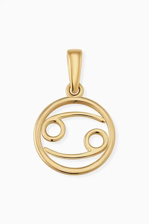 ORADINA 14k Yellow Gold Zodiac Pendant - Yellow Gold - Cancer