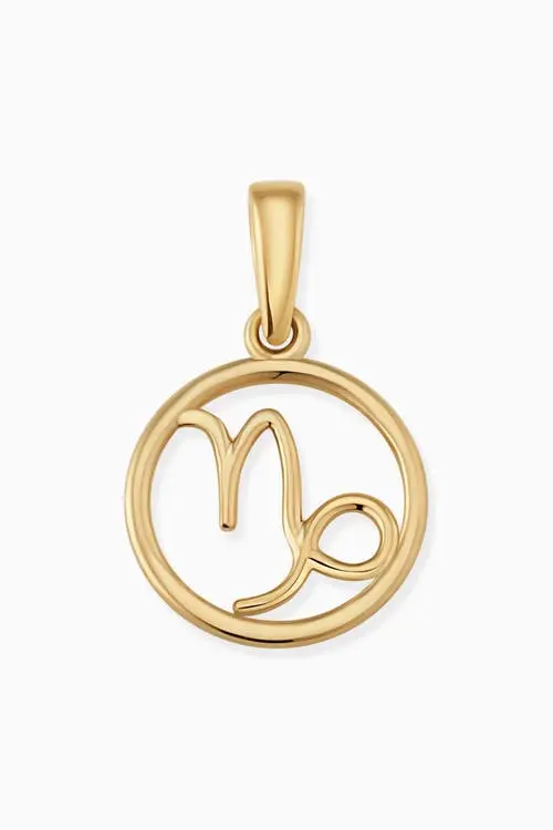 ORADINA 14k Yellow Gold Zodiac Pendant - Yellow Gold - Capricorn