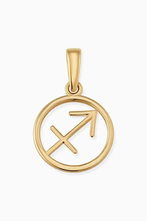 ORADINA 14k Yellow Gold Zodiac Pendant - Yellow Gold - Sagitarius