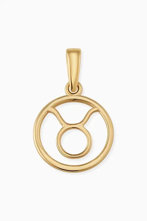 ORADINA 14k Yellow Gold Zodiac Pendant - Yellow Gold - Taurus