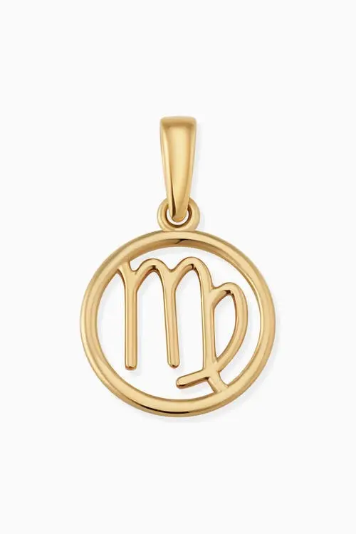 ORADINA 14k Yellow Gold Zodiac Pendant - Yellow Gold - Virgo