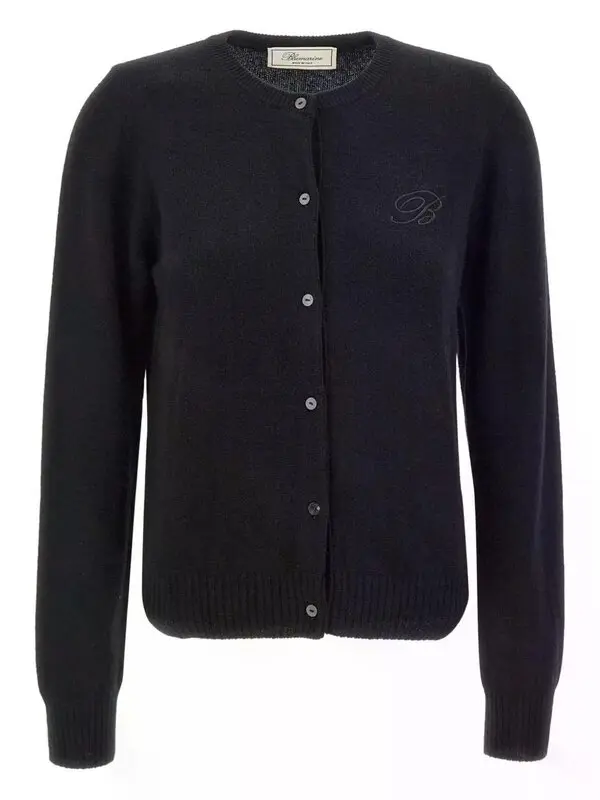 Blumarine Embroidered Logo Button Cardigan