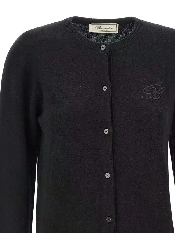 Blumarine Embroidered Logo Button Cardigan