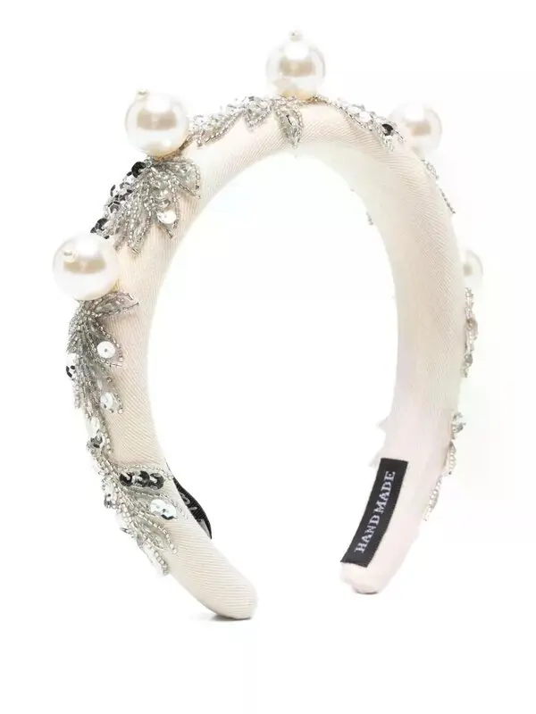 PARLOR Pearl-embellished Headband - Neutrals
