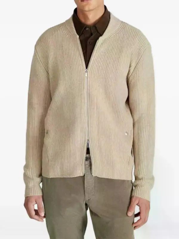 ZANONE Ribbed Knit Zip-up Cardigan