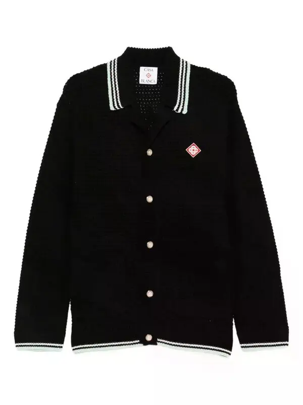 Casablanca Buttoned Ribbed Knit Cardigan