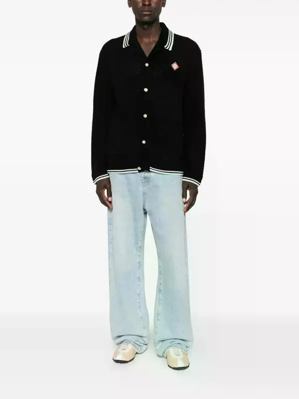 Casablanca Buttoned Ribbed Knit Cardigan