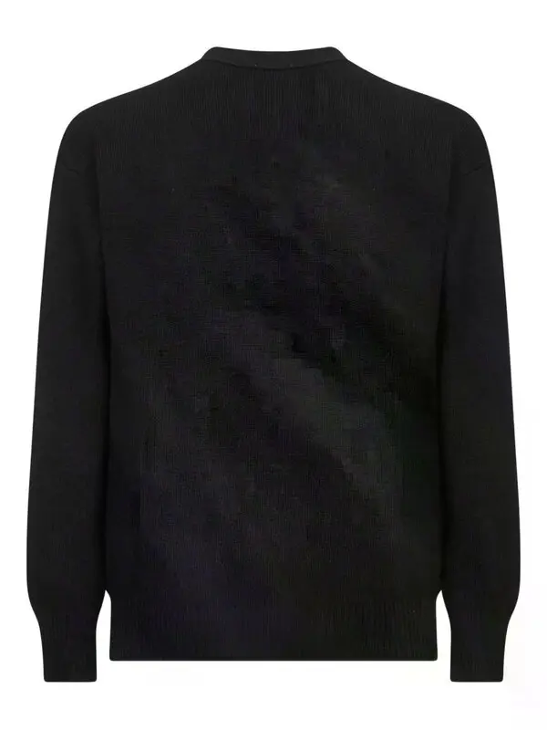 D4.0 V-neck Wool Cardigan - Black