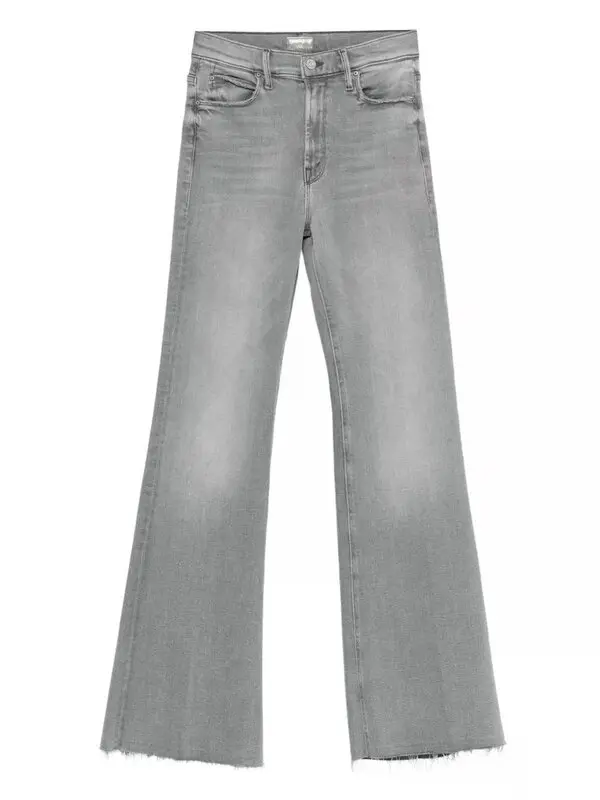 MOTHER Fray Hem Flare Leg Jeans - Grey