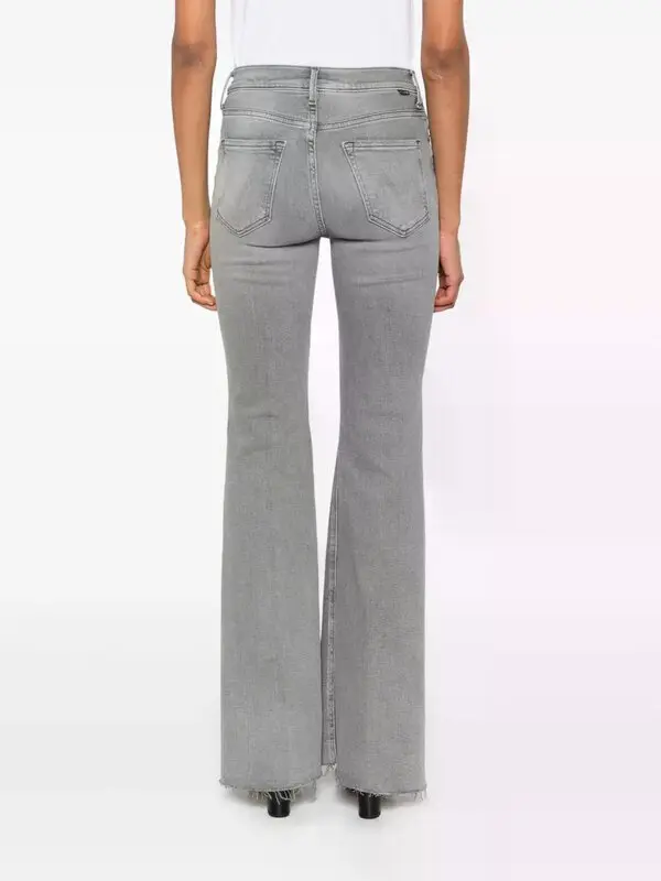 MOTHER Fray Hem Flare Leg Jeans - Grey