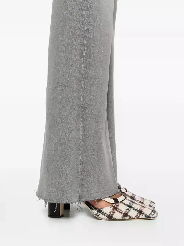 MOTHER Fray Hem Flare Leg Jeans - Grey