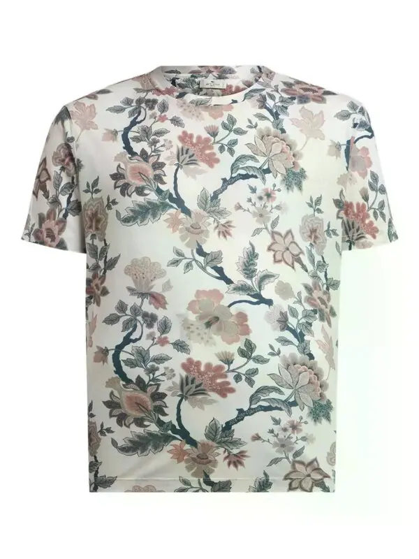 Etro Floral-print T-shirt - Neutrals