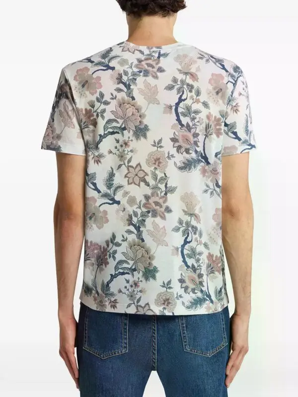 Etro Floral-print T-shirt - Neutrals