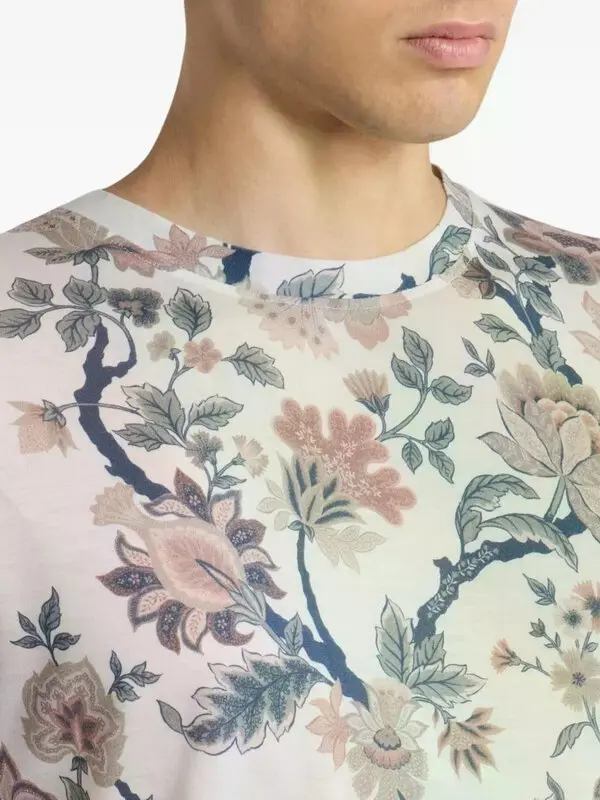 Etro Floral-print T-shirt - Neutrals