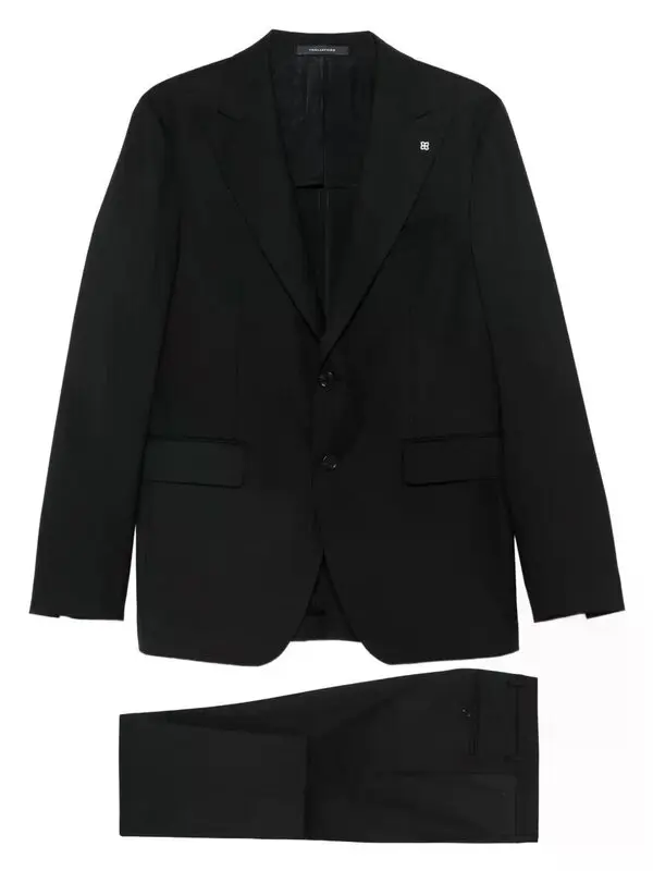 Tagliatore Button Wool Suit - Black