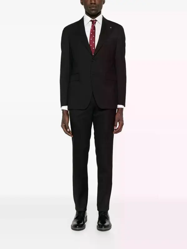Tagliatore Button Wool Suit - Black