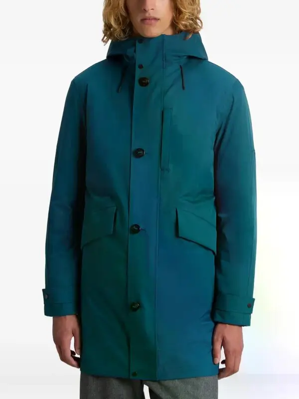 Woolrich Hooded Button Raincoat
