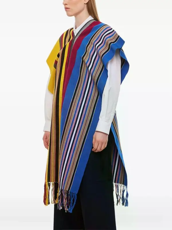 Colville Striped V-neck Cape