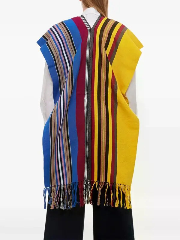 Colville Striped V-neck Cape