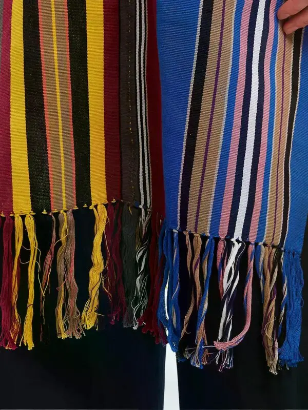 Colville Striped V-neck Cape