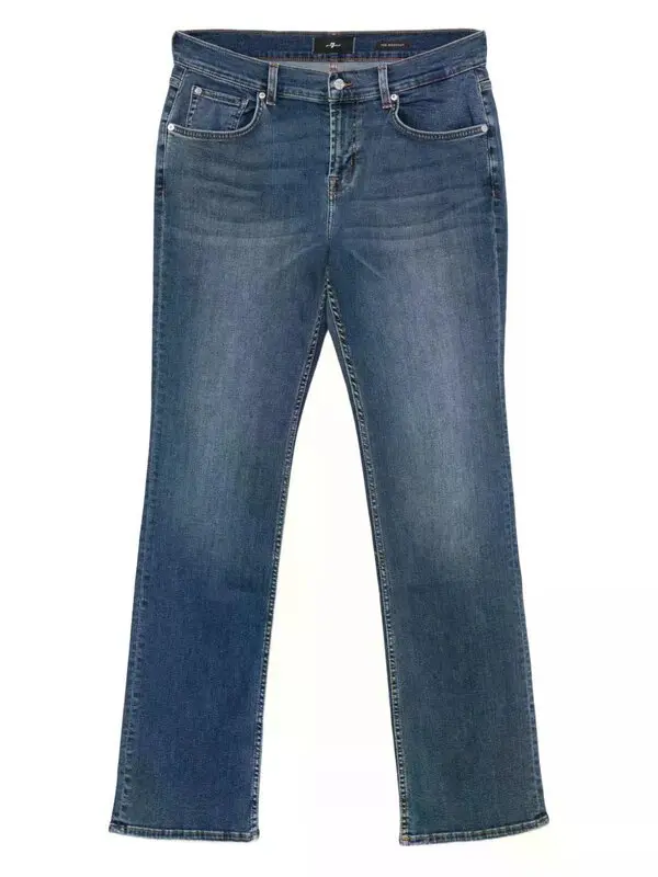 7 For All Mankind Buttoned Straight-leg Jeans
