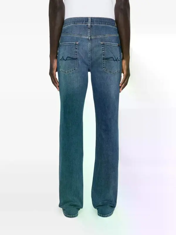 7 For All Mankind Buttoned Straight-leg Jeans