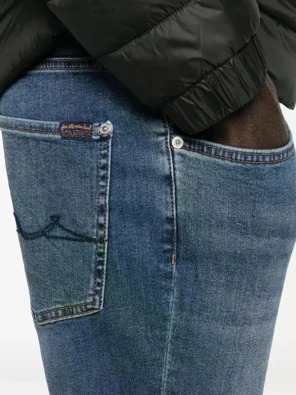 7 For All Mankind Buttoned Straight-leg Jeans