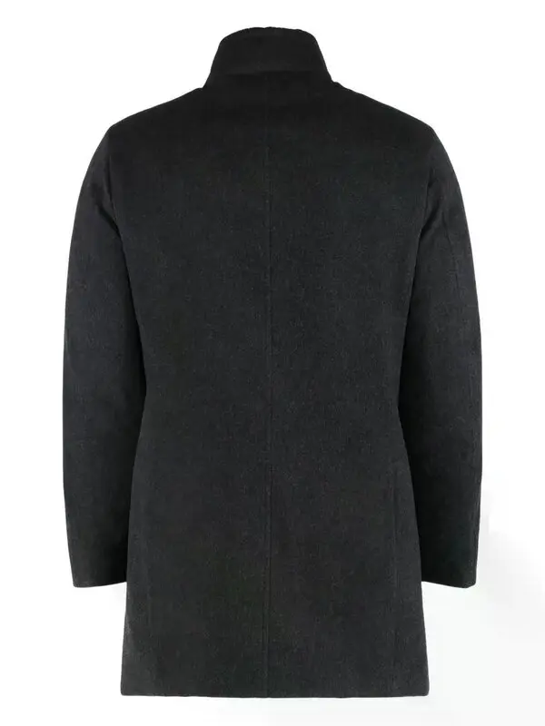 MOORER Button Overcoat With High Neck