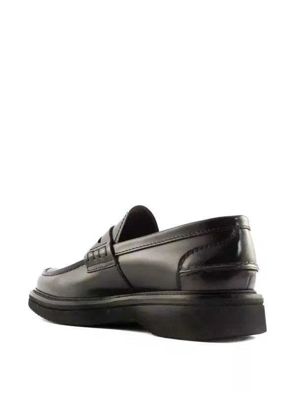 GREEN GEORGE Leather Penny Bar Loafers