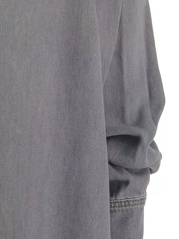 DARKPARK Gathered-sleeve Denim Shirt - Grey