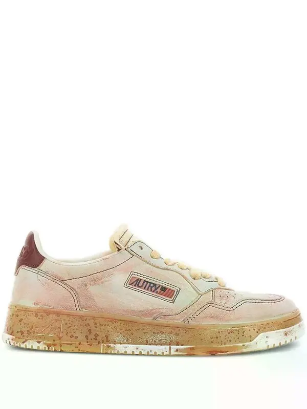 AUTRY Leather Panelled Low Top Sneakers - Neutrals