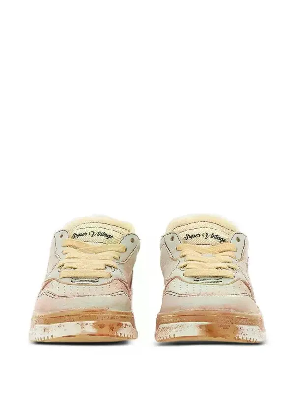 AUTRY Leather Panelled Low Top Sneakers - Neutrals