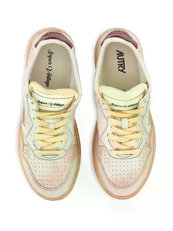 AUTRY Leather Panelled Low Top Sneakers - Neutrals