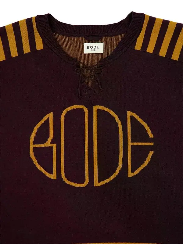 BODE Striped Lace-up Sweater