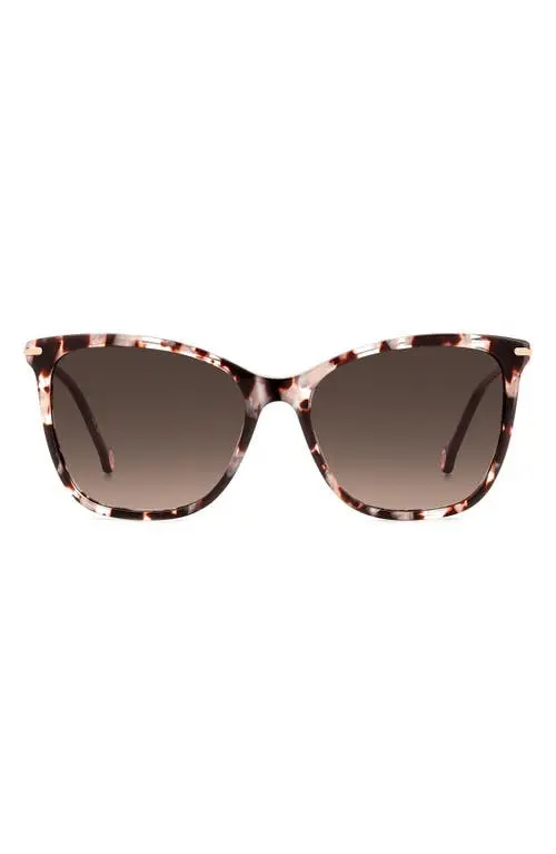 Carolina Herrera 57mm Rectangular Sunglasses - Pink Havana Red/brown Sf
