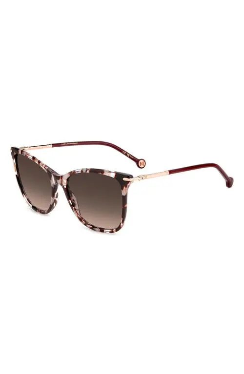 Carolina Herrera 57mm Rectangular Sunglasses - Pink Havana Red/brown Sf