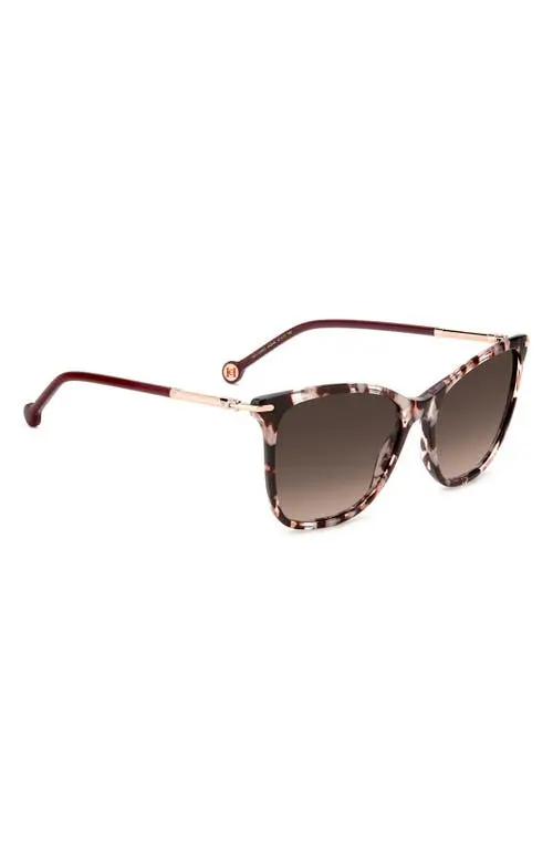 Carolina Herrera 57mm Rectangular Sunglasses - Pink Havana Red/brown Sf