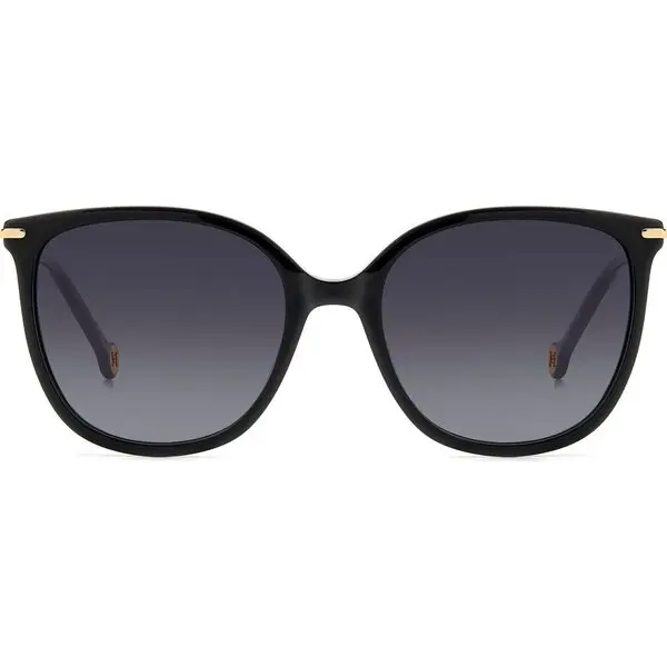 Carolina Herrera 55mm Gradient Square Sunglasses - Black Glitter Black/dark Grey